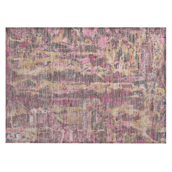 Bungalow Rose Machine Washable Indoor/Outdoor Xhevrie Blush Rug | Wayfair